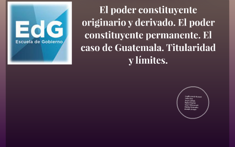 El poder constituyente originario y derivado. El poder const by ...