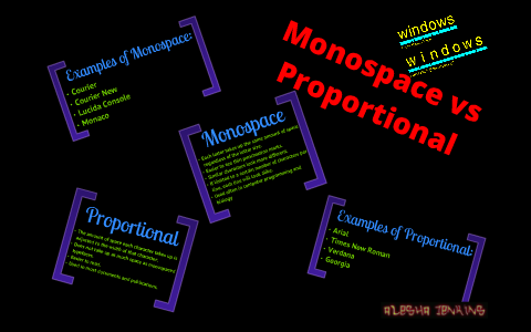 Monospace vs. Proportional by Alesha Jenkins on Prezi