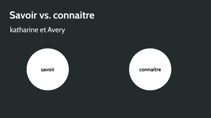 Savoir vs. connaitre by Avery Short on Prezi