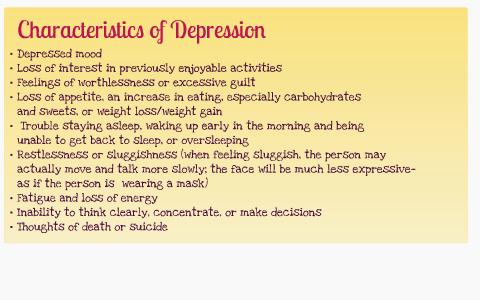 Characteristics of Depression by Adrianna Addonisio on Prezi