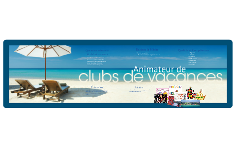 Fiche métier animateur de club de vacances by Dalal Hjjih