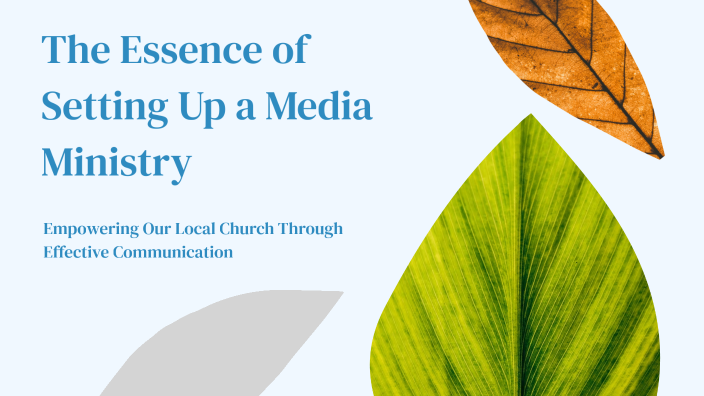 Comprehensive proposal for the setup of a media team in church by Micks ...
