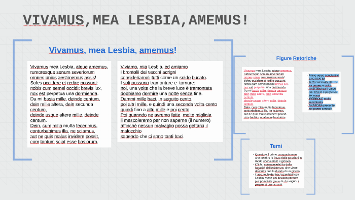 Vivamus, mea Lesbia, amemus! by Alice salami on Prezi