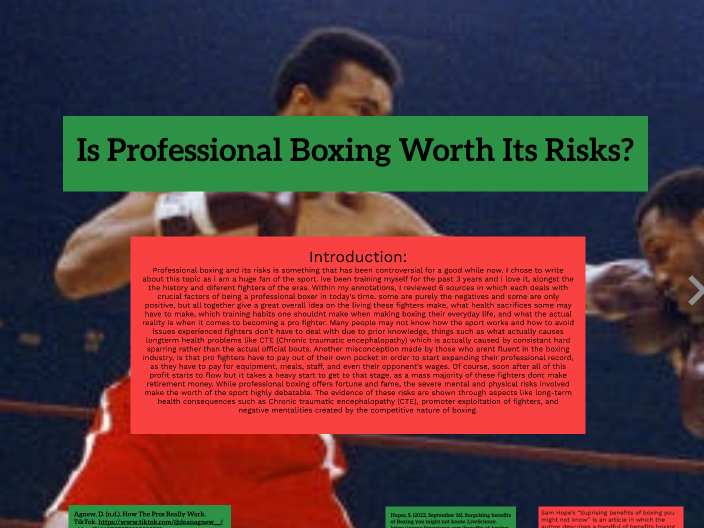 Is Professional Boxing Worth Its Risks? by Alvarez Tomas on Prezi
