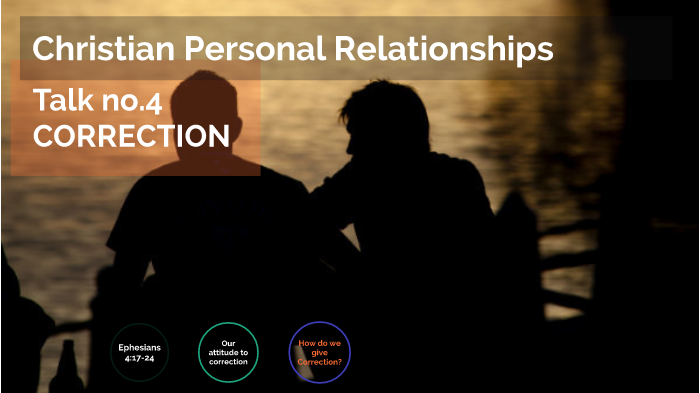 Christian Personal Relationships Talk no. 4 "Correction" by Chris Borci ...