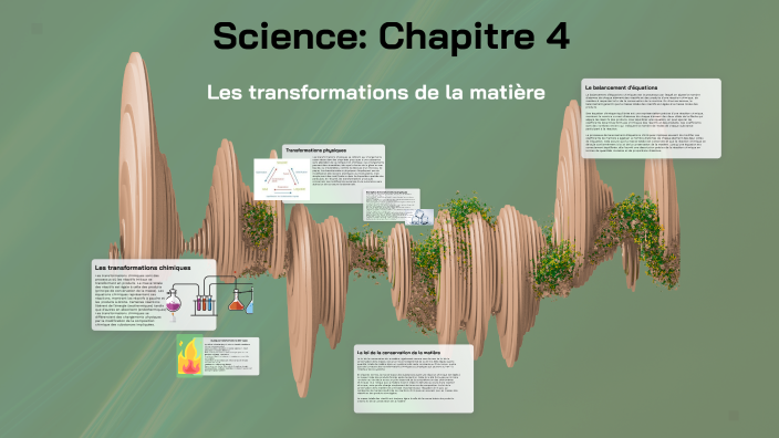 Science Chapitre 4: Les transformations de la matière by Gracie Thibault on Prezi