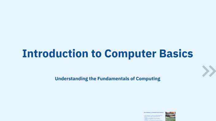 Introduction to Computer Basics by SHRABONTI CHAKMA on Prezi