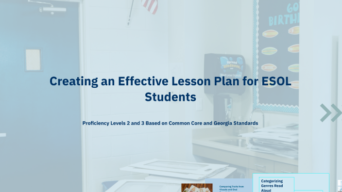 Creating an Effective Lesson Plan for ESOL Students by Halimah Siddeeq ...