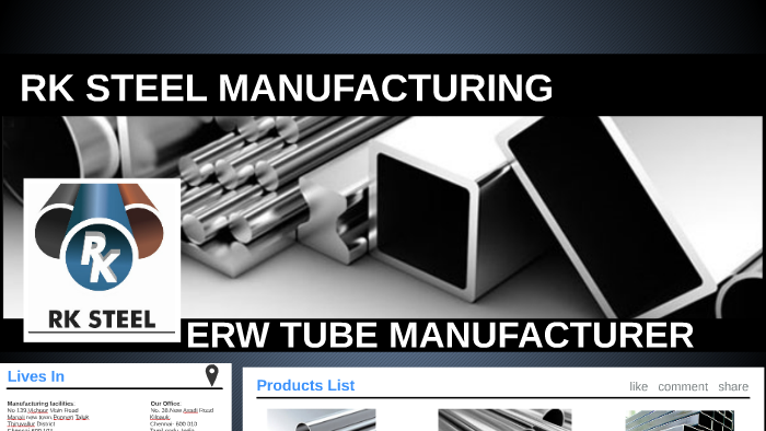 RK STEEL MANUFACTURING by komal bhalotia on Prezi