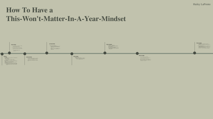 How To Have a This-Won't-Matter-In-A-Year-Mindset by Hailey Lapointe on ...