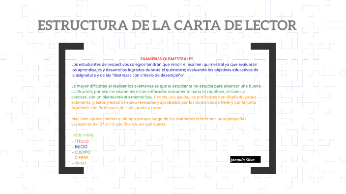 ESTRUCTURA DE LA CARTA DE LECTOR by Leandro Silva on Prezi