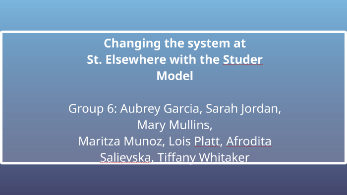 Studer Model Implementation by on Prezi