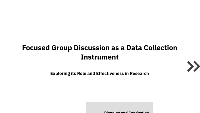 Focused Group Discussion as a Data Collection Instrument by BRUNO A ...