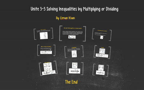 Unite 3-3 Solving Inequalities by Multiplying or Dividing by Eeman K on ...