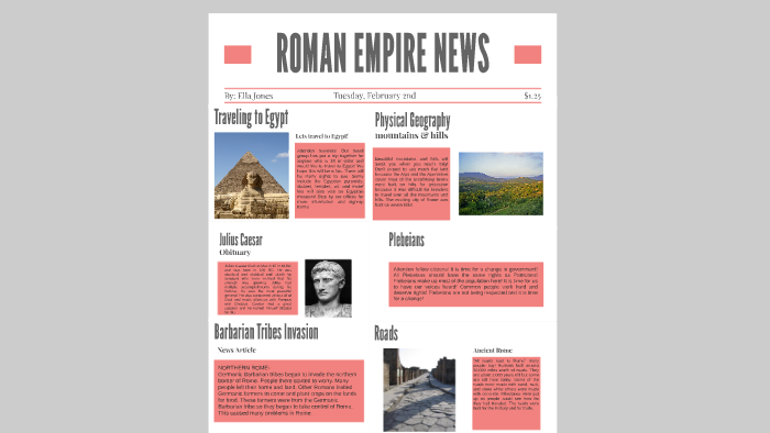 Roman Empire Newspaper by Ella Jones on Prezi
