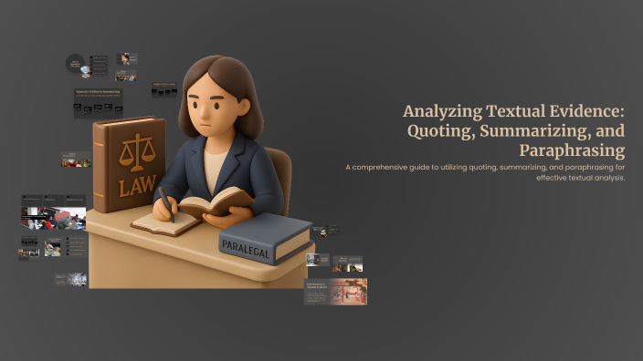 Analyzing Textual Evidence: Quoting, Summarizing, and Paraphrasing by ...
