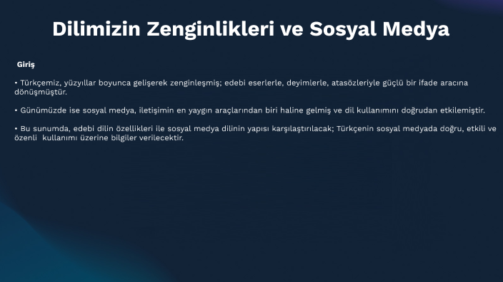 Giriş Dil, bir milletin kimliğini, kültürünü ve düşünce dünyasını ...