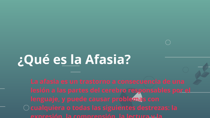 ¿Qué es la Afasi? by Sr.X on Prezi