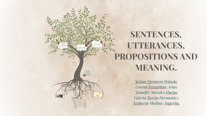 SENTENCES, UTTERANCES, PROPOSITIONS AND MEANING. by Lorena Estupiñan ...