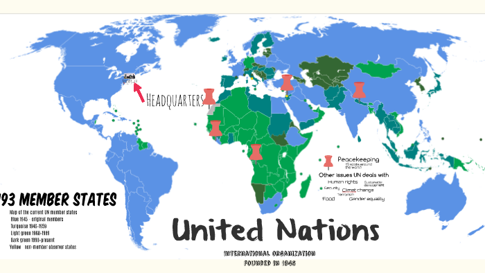 Map of the current UN member states by their dates of admiss by Lisa ...