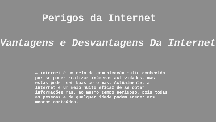 Vantagens e Desvantagens Da Internet by Gonçalo Costa