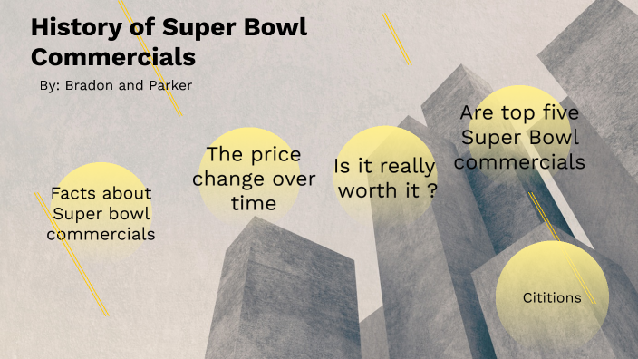 History of Super bowl commercials by Parker Samuelson on Prezi