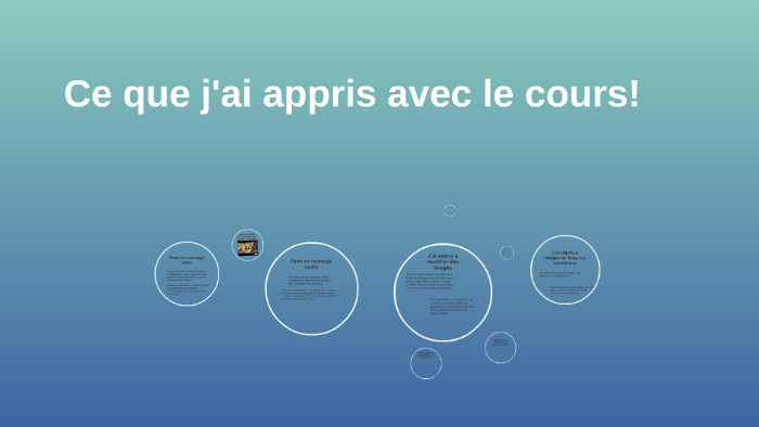 Ce que j'ai appris avec le cours! by on Prezi
