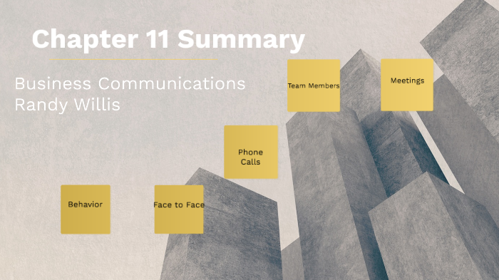Business Communications Chapter 11 Summary by Randall Willis on Prezi
