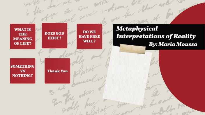 Metaphysical Interpretations of Reality by Maria Moussa on Prezi