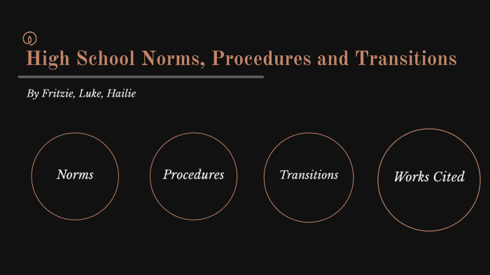 High School Norms, Procedures and Transitions by Hailie Lee on Prezi