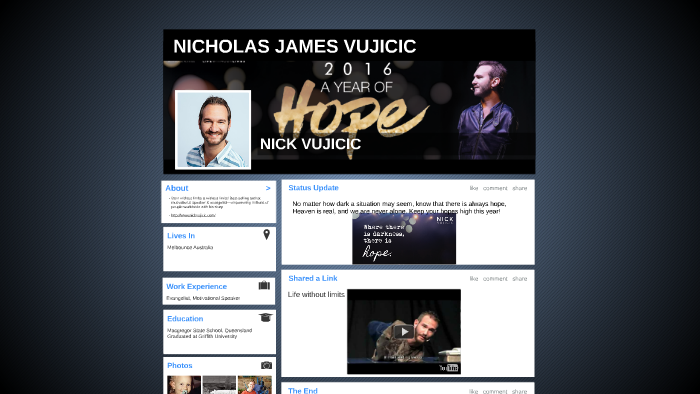 NICK VUJICIC by Winfred Cham Boon Zhan on Prezi