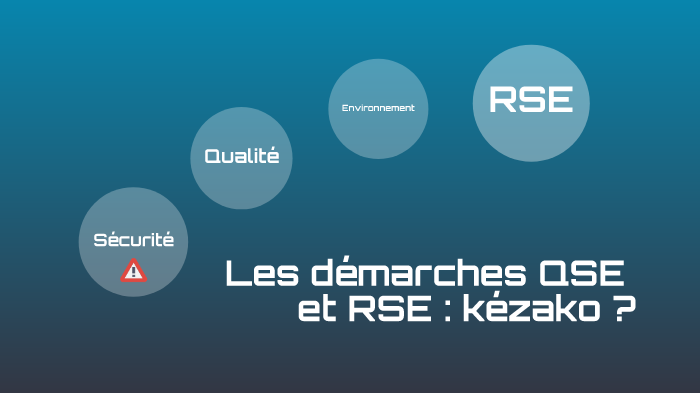 Les démarches QSE et RSE : kézako ? by DARDUN Jacques-Yves on Prezi