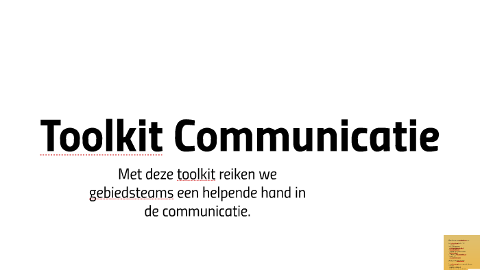 Toolkit Communicatie by Communicatie Lefier on Prezi
