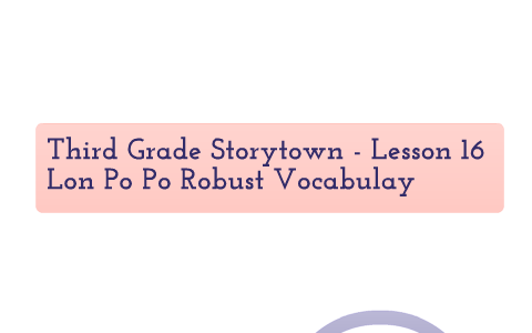 3rd Grade -Lesson 16 Storytown - Lesson 16 R.Voc. Lon Po Po by Janice ...