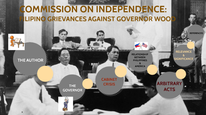 FILIPINO GRIEVANCES AGAINST GOVERNOR WOOD by Claire Margarette Chavez ...