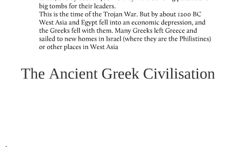 THE GREEK CIVILISATION (8TH CENTURY BC - 6TH CENTURY AD) by Louisa Yeo ...