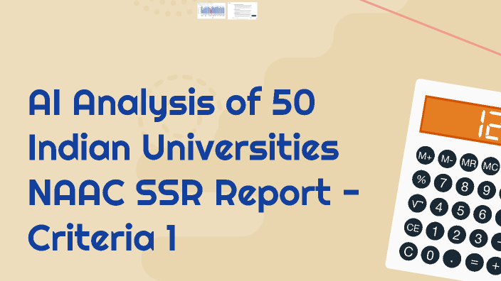 AI Analysis of 50 Indian Universities NAAC SSR Report - Criteria 1 by ...