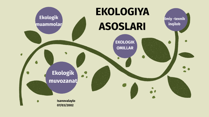 tabiatshunoslik darslarida ekologik asoslarni o'rgatishda Preziy ...