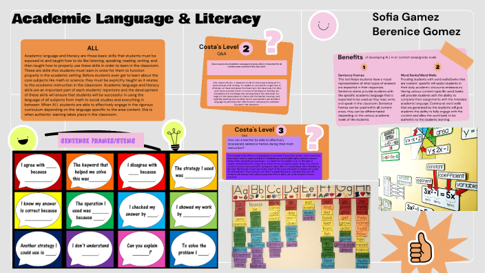 Academic Language & Literacy One-Pager by Sofia Gamez on Prezi