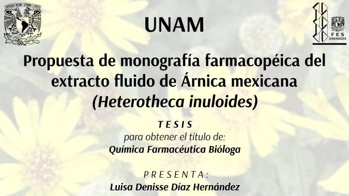 1- Propuesta de monografía farmacopeica del extracto fluido Árnica ...