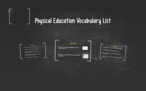 Physical Education Vocabulary List by Jordan Legath on Prezi
