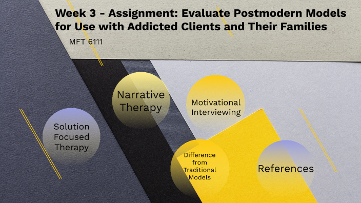 Week 3 - Assignment: Evaluate Postmodern Models for Use with Addicted ...