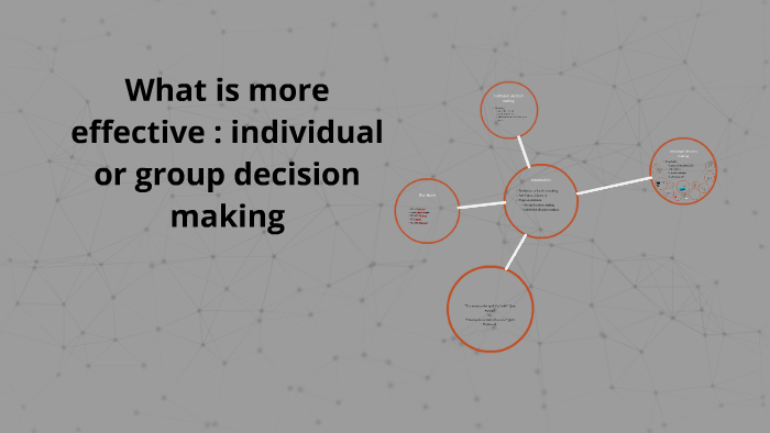 What is more effective : individual or group decision making by victor ...