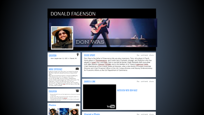 DONALD FAGENSON by Anaiah Anderson on Prezi
