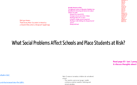 Social Problems That Effect Schools and Place Students at Risk by ...