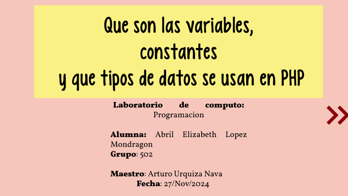 Que son las variables, constantes y que tipos de datos se usan en PHP ...
