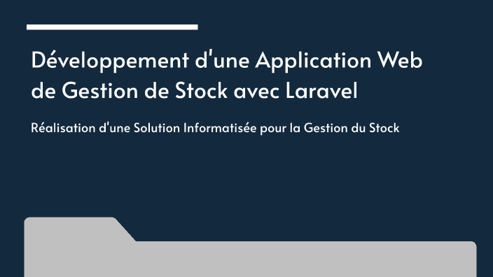 Développement d'une Application Web de Gestion de Stock avec Laravel by ...