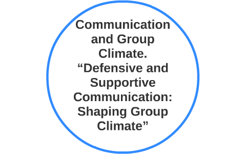 Communication and Group Climate. “Defensive and Supportive C by andrew ...
