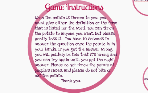 Hot Potato Spanish Game by Breeana Rupe on Prezi