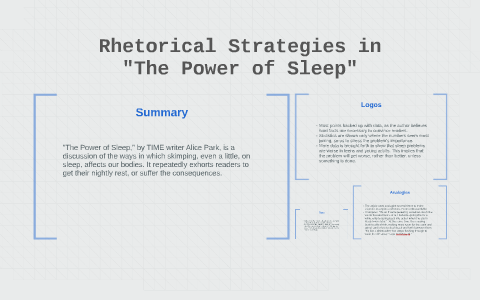 Rhetorical Devices in "The Power of Sleep" by Adam Davis on Prezi